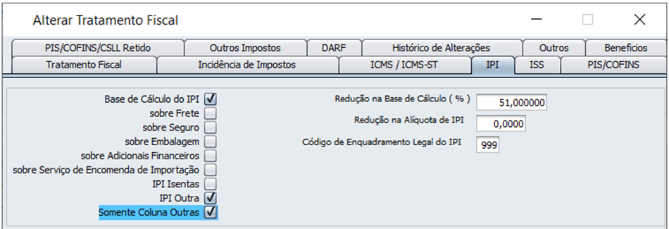 Livro Registro de Entradas com Valor Outras IPI Com Redução – ABC71