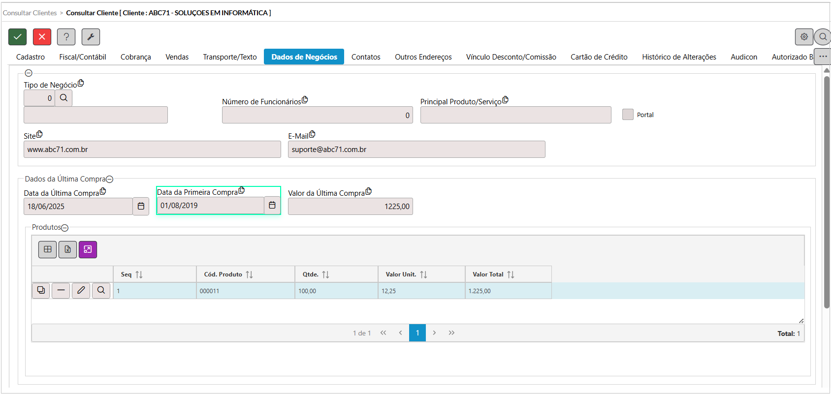 Implementado Campo Data da Primeira Compra no Cadastro do Cliente ...